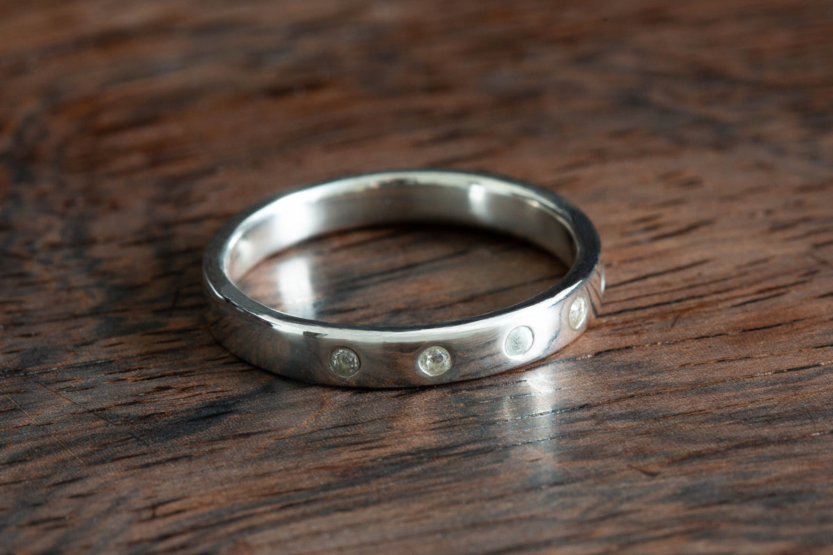 Flush Set Ring - Silver and Diamond – Amy Lloyd Workshop